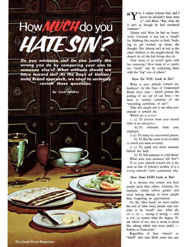 How do you HATE SIN? – Leon Walker – Good News Magazine | Herbert W ...