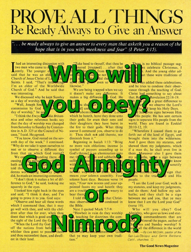 PROVE ALL THINGS Be Ready Always to Give an Answer – Lester McColm ...