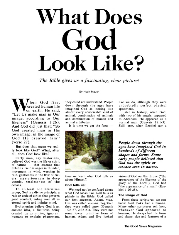 What Does God Look Like? – Hugh M Mauck – Good News Magazine | Herbert ...