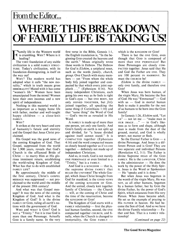 Where This Breakdown of Family Life Is Taking Us! – Herbert W Armstrong ...