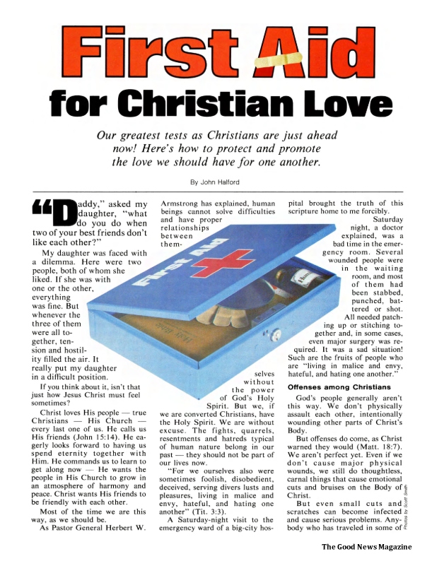 First Aid for Christian Love – John A Halford – Good News Magazine ...