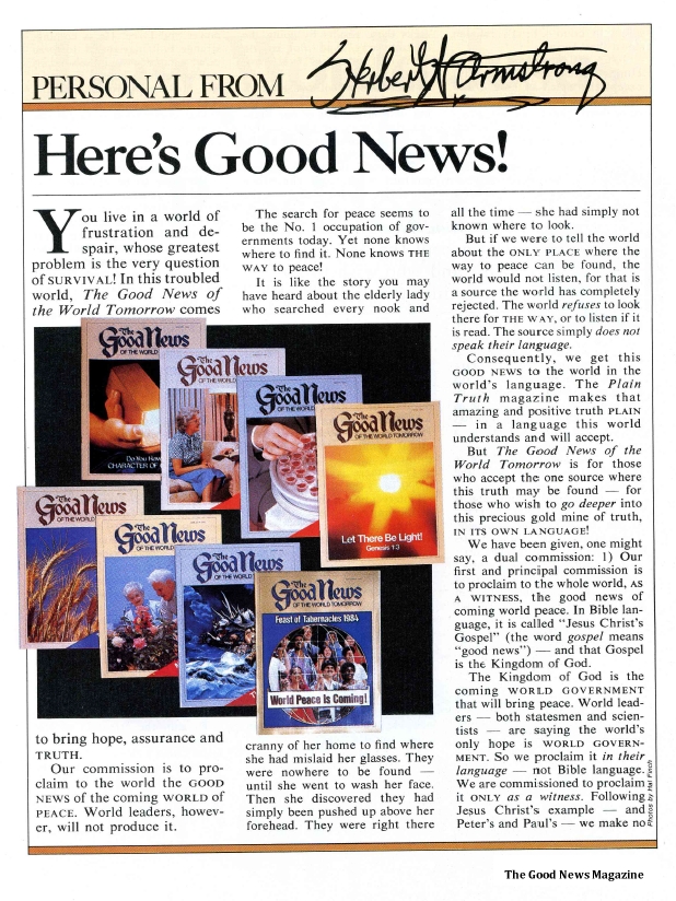 Here’s Good News! – Herbert W Armstrong – Good News Magazine | Herbert ...
