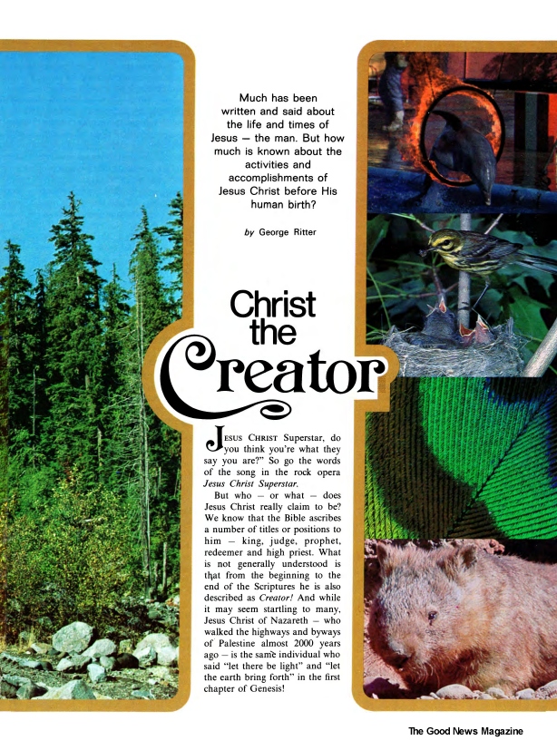 Christ the Creator – George P Ritter – Good News Magazine | Herbert W ...