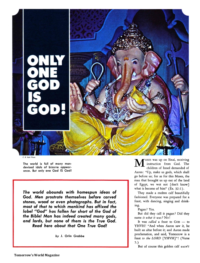 Only One God Is God! – J Orlin Grabbe – Tomorrow’s World Magazine ...