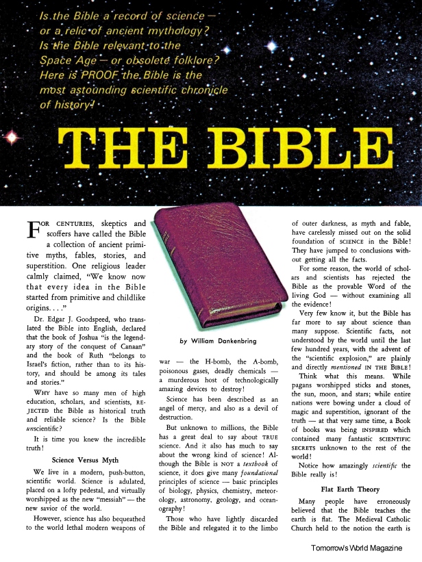 The Bible – Superstition or True Science? – William F Dankenbring ...